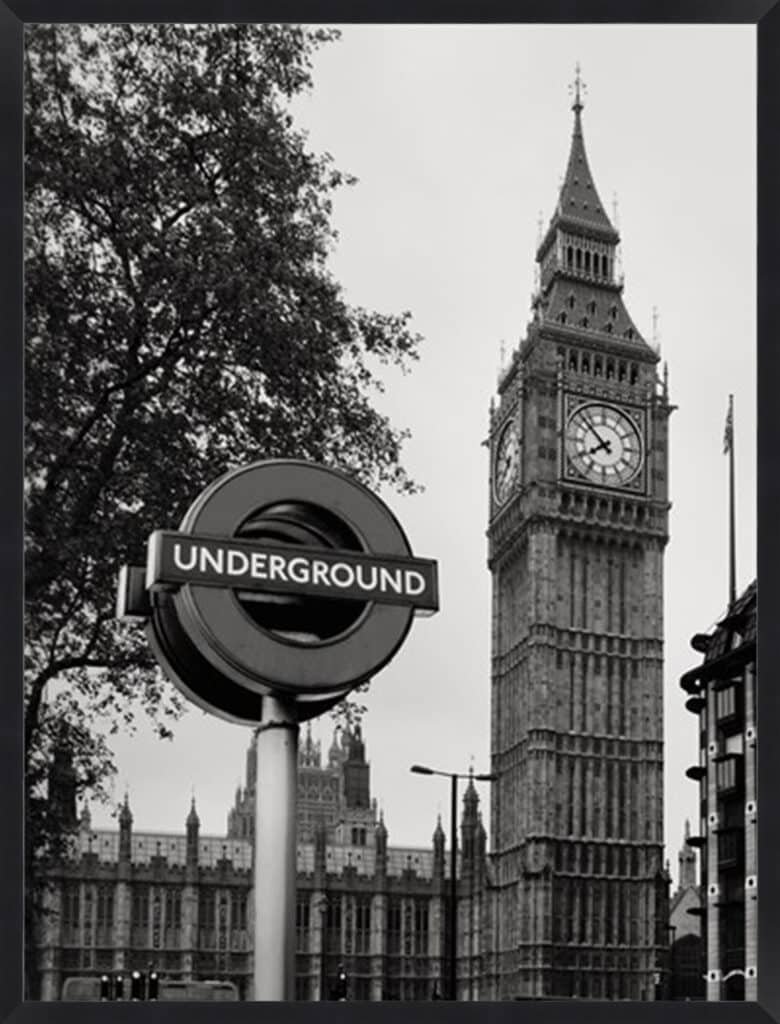 London Trip II - Monochrome - Framed to Edge - La Grolla