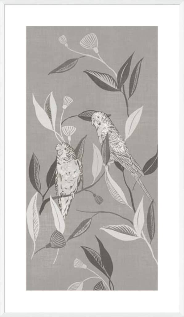 Monochrome Love Birds I - 10cm Mount Board - La Grolla