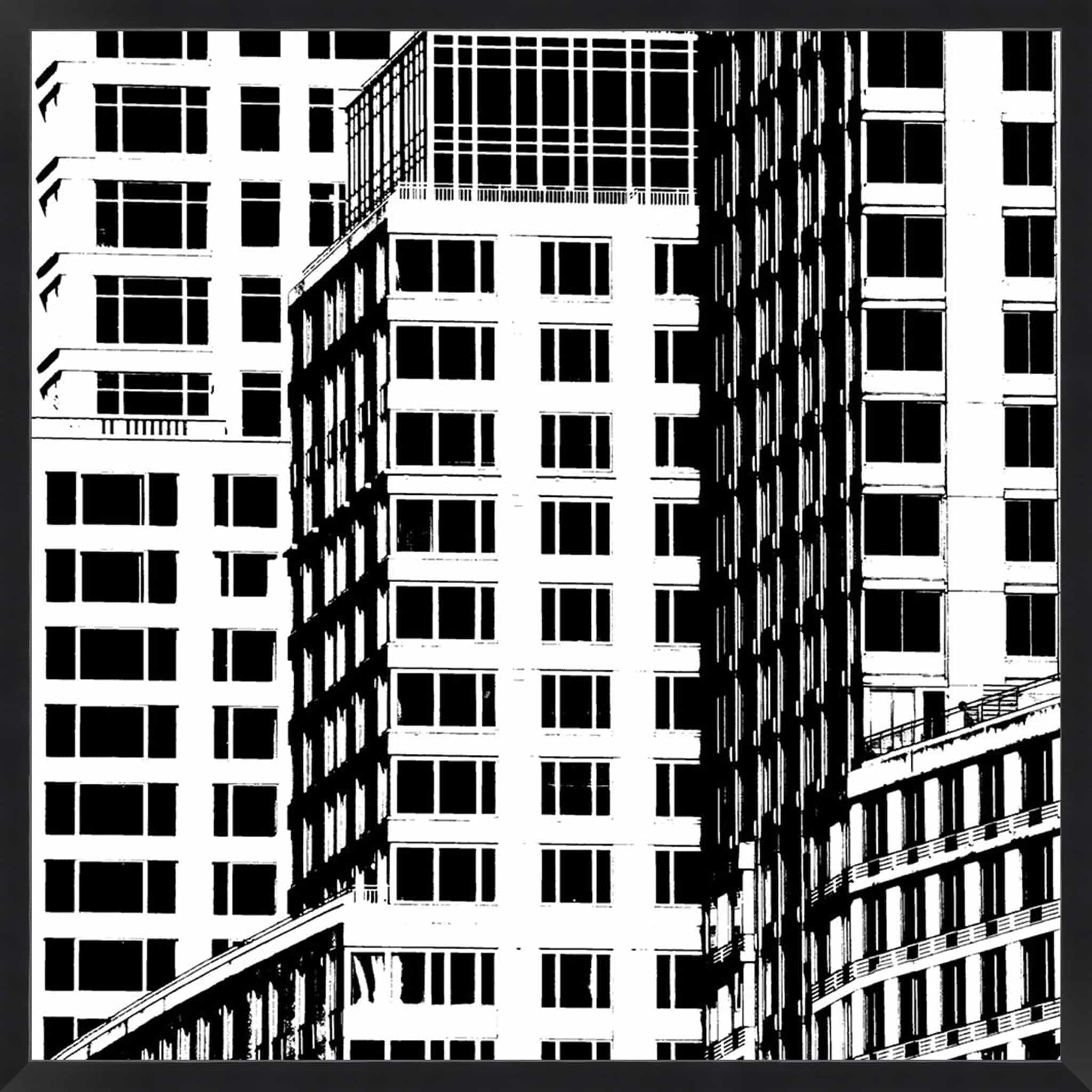 NYC in Pure B and W I - Framed to Edge - La Grolla
