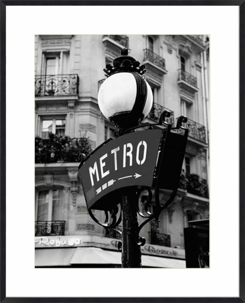 Paris Metro - Monochrome - 10cm Mount Board - La Grolla