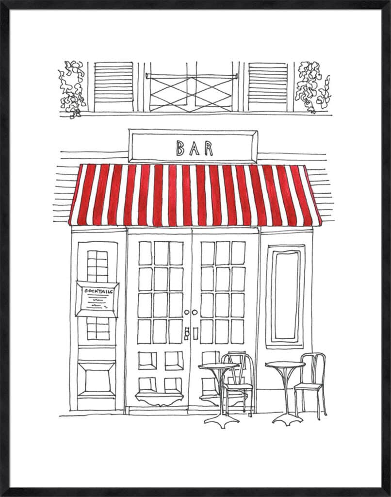 Striped Awning III - 5cm White Border - La Grolla