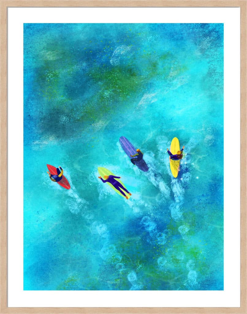 Surfer Dudes - 5cm White Border - La Grolla